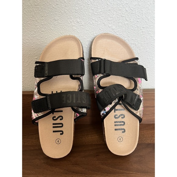 Justice | Shoes | Justice Adjustable Cork Footbed Slip On Beach Sandal ...